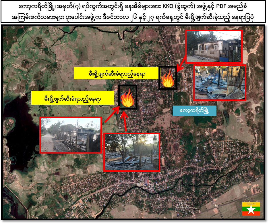 ကော့ကရိတ်မြို့၊ အမှတ် ၇ ရပ်ကွက်အတွင်းရှိ လူနေအိမ်များအား Kko ခွဲထွက